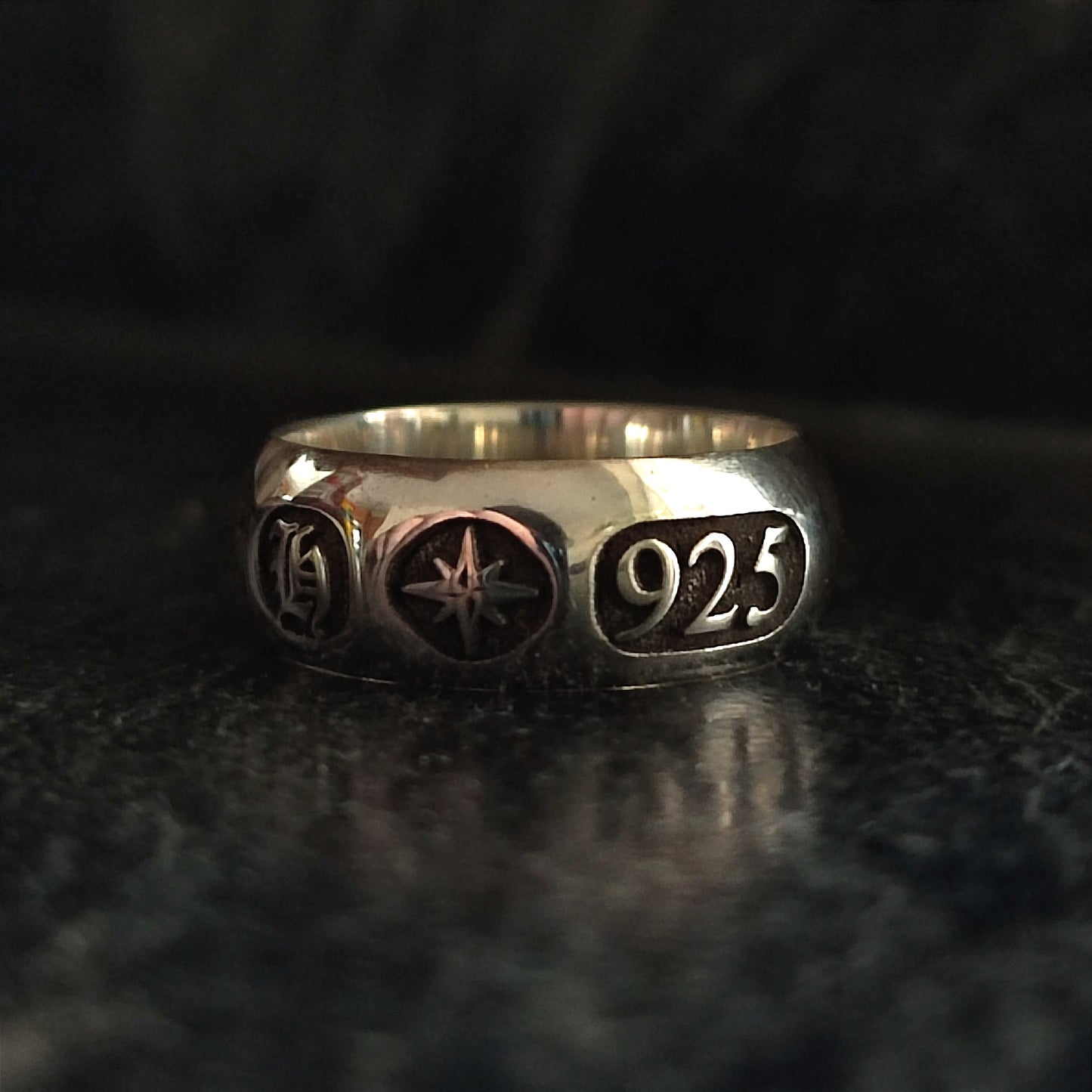 Silver Makers Mark Ring- Chunky Engraved Sterling Silver Ring ...